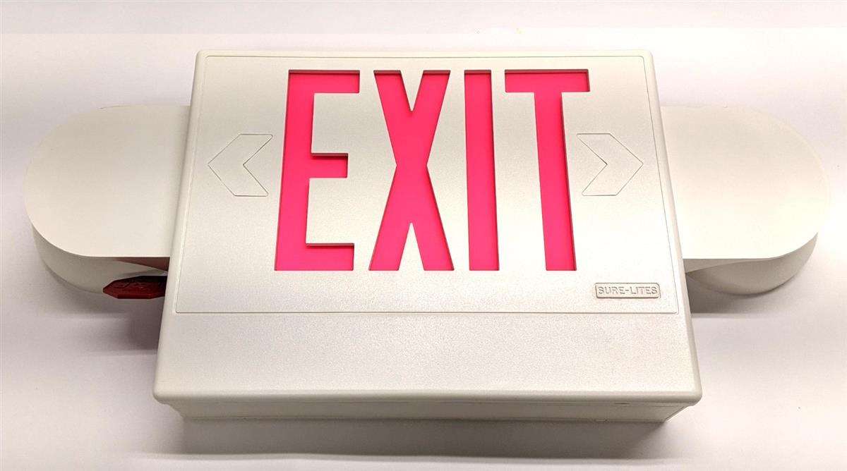 Cooper Lighting Sure-Lites LED Exit Sign, Emergency Light - Red & Green ...