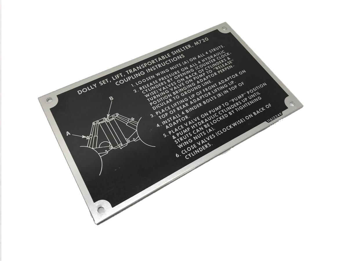 Dolly Trailer Coupling Instruction Plate
