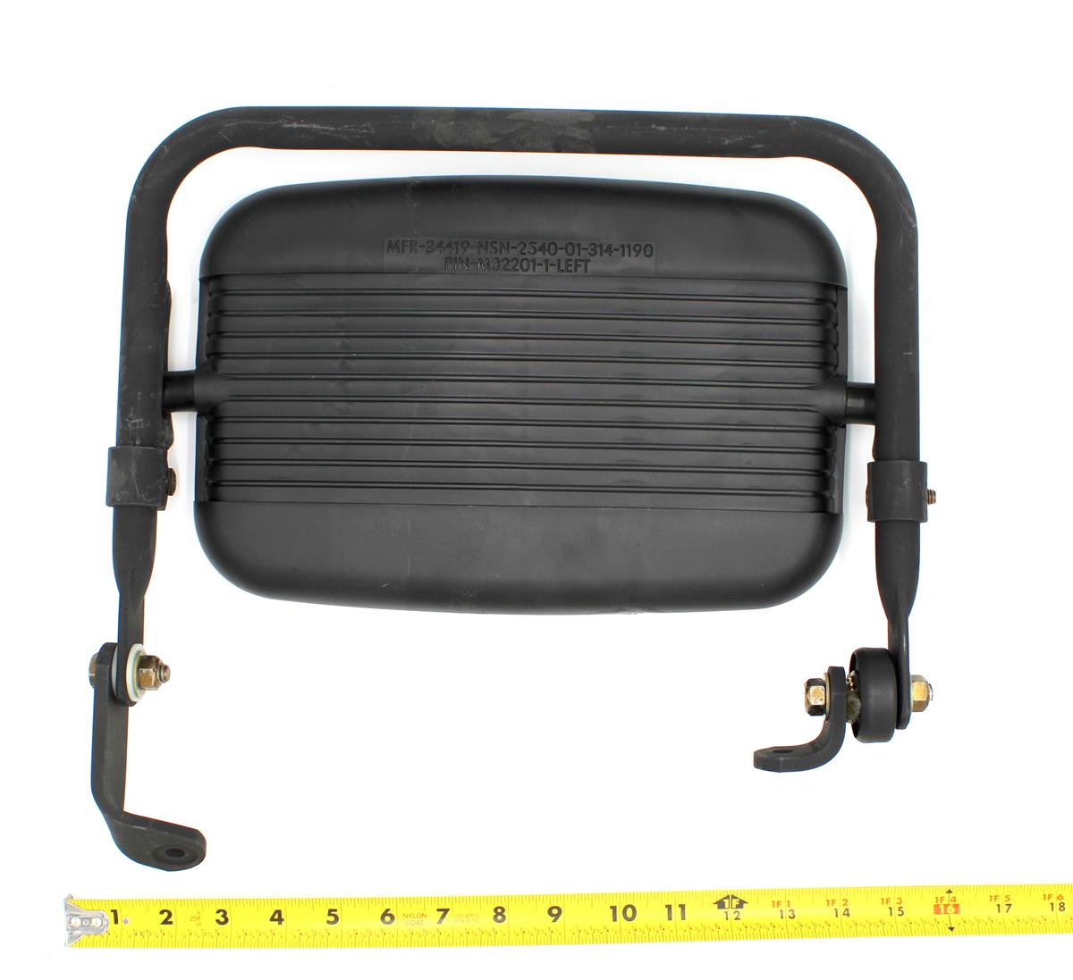 Left Driver Side Black Rearview Mirror with Mounting Arm Bracket HMMWV
