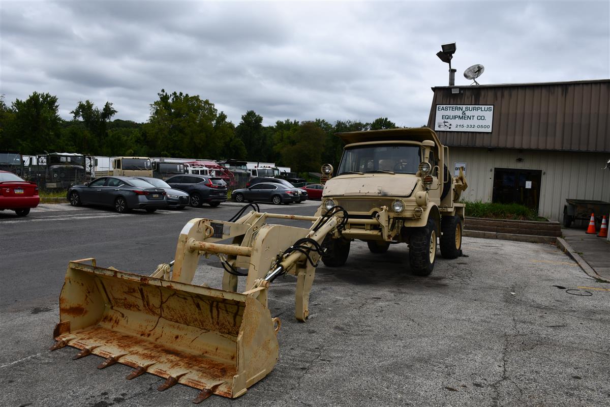 Freightiner Unimog FLU419 with Front End Loader and Rear Case Backhoe ...