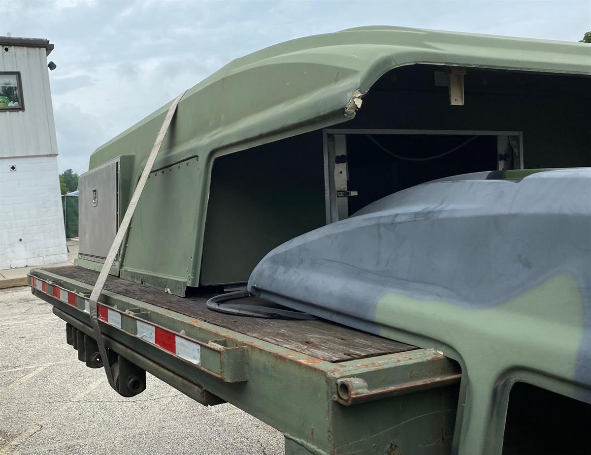 Green Helmet Hard Top with Side Storage Compartments 2 Man HMMWV