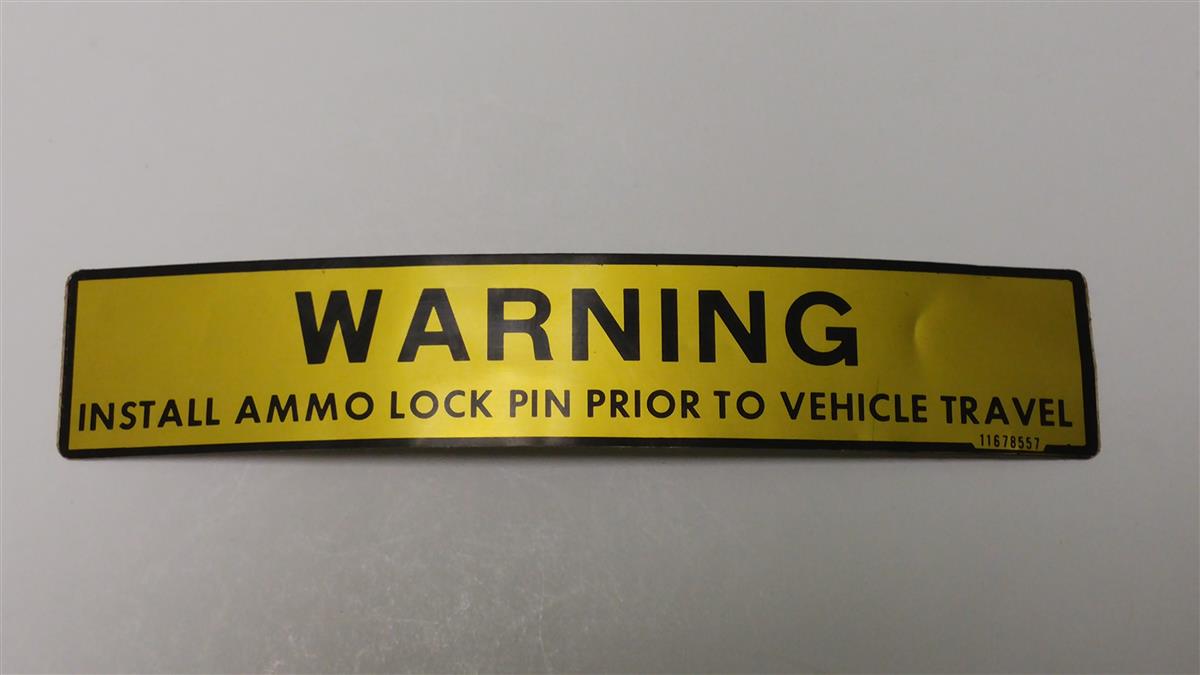 Ammo Lock Pin Warning Decal